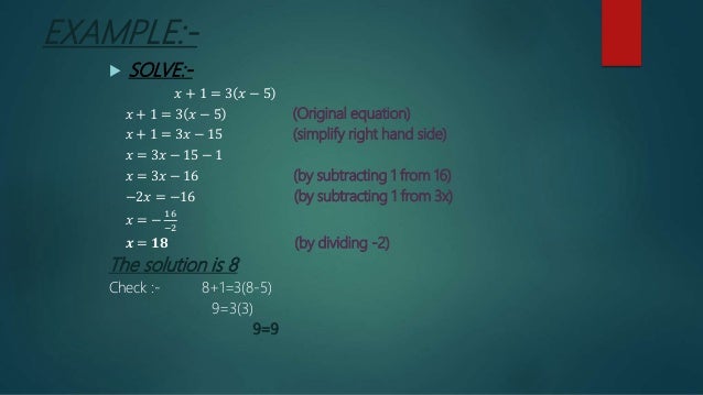Solving linear equation
