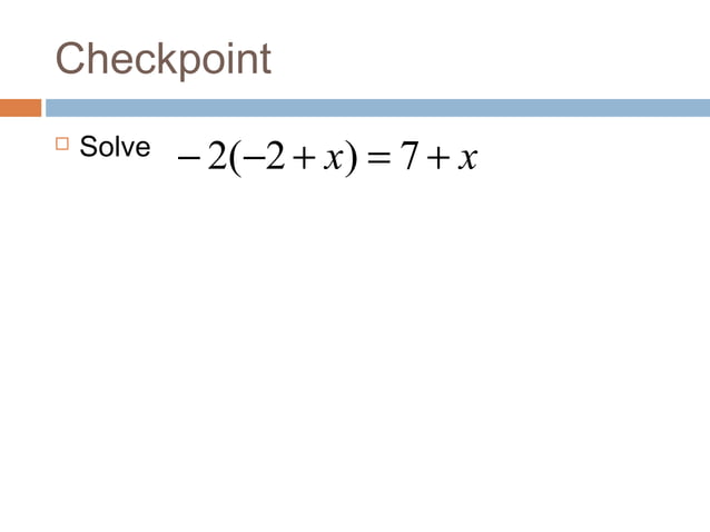 Solving linear equations | PPT