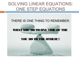 Solving linear equations | PPT