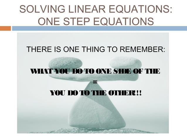 Solving linear equations | PPT
