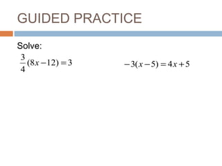Solving linear equations | PPT