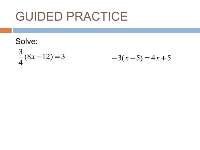 Solving linear equations | PPT