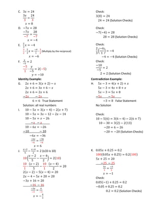Solving Linear Equations | PDF