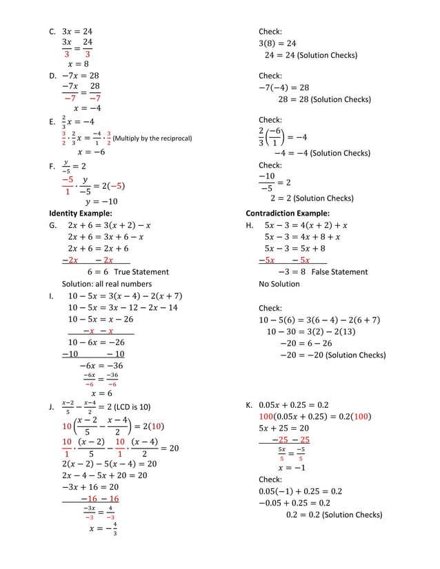 Solving Linear Equations | PDF