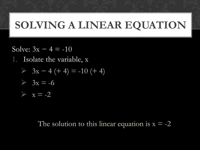 Solving Linear Equations Alg 2 Project Anna Jen Ali Pptx Physics