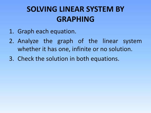 Solving linear equations by graphing | PPT