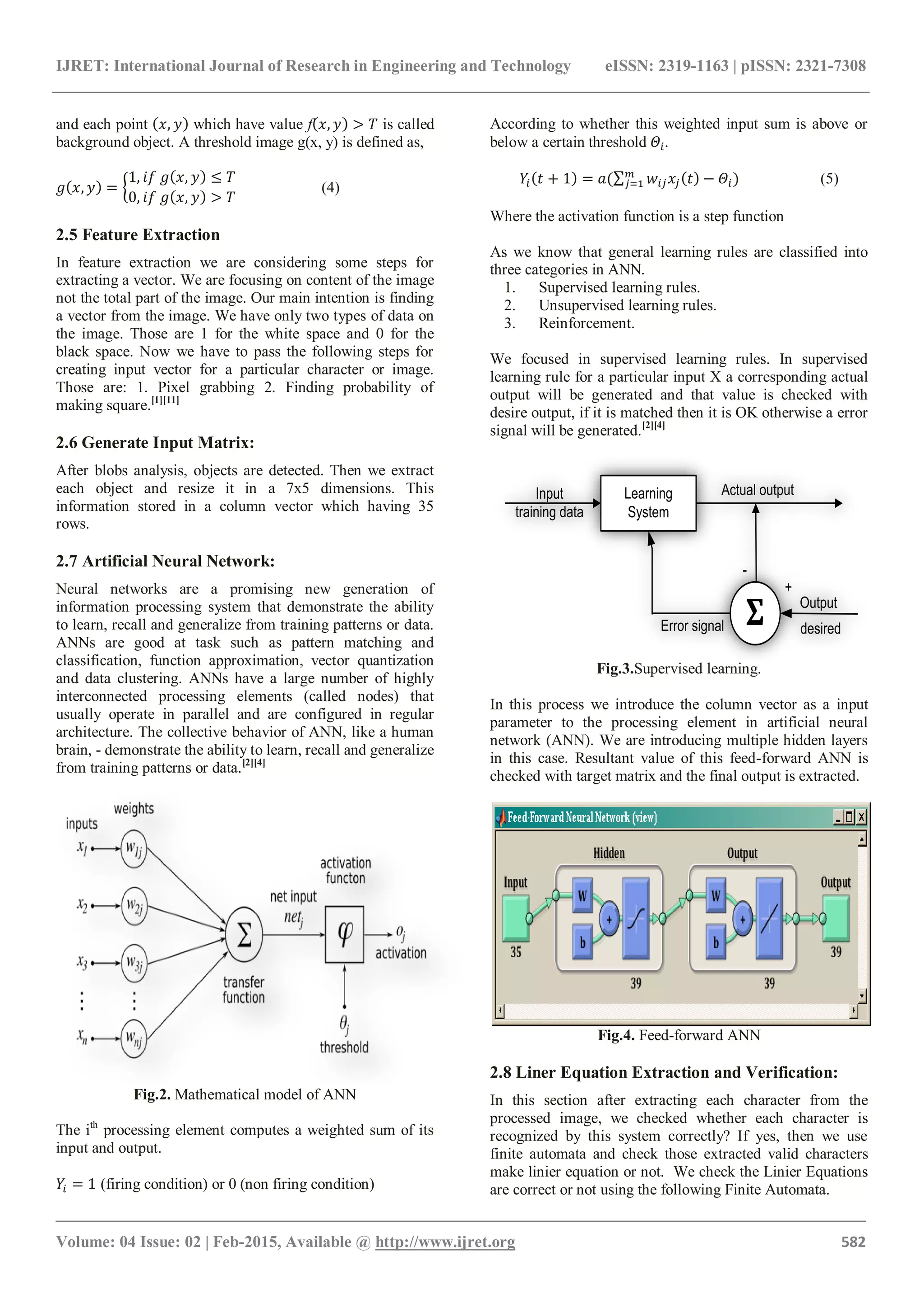 Solving linear equations from an image using ann | PDF