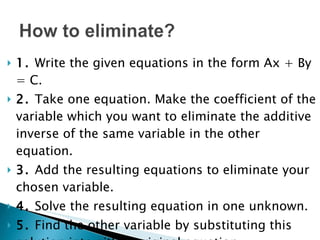 Solving linear equations in two | PPT | Physics | Science
