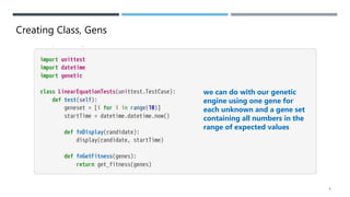 Solving linear equations with genetic algorithm by Sajid ali | PPT