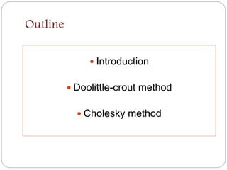 Solving linear equation system | PPT