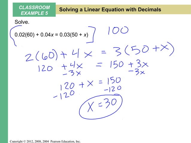 Solving Linear Equations with Notes | PPT