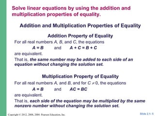 Solving Linear Equations with Notes | PPT