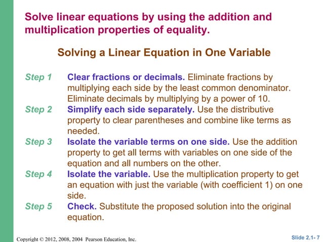 Solving Linear Equations with Notes | PPT