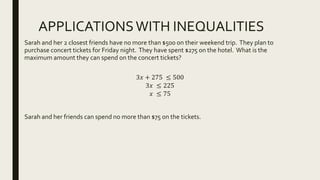 Solving linear inequalities | PPTX