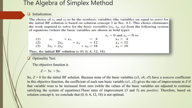 Solving linear programming model by simplex method | PPT Solving linear programming model by simplex method | PPT