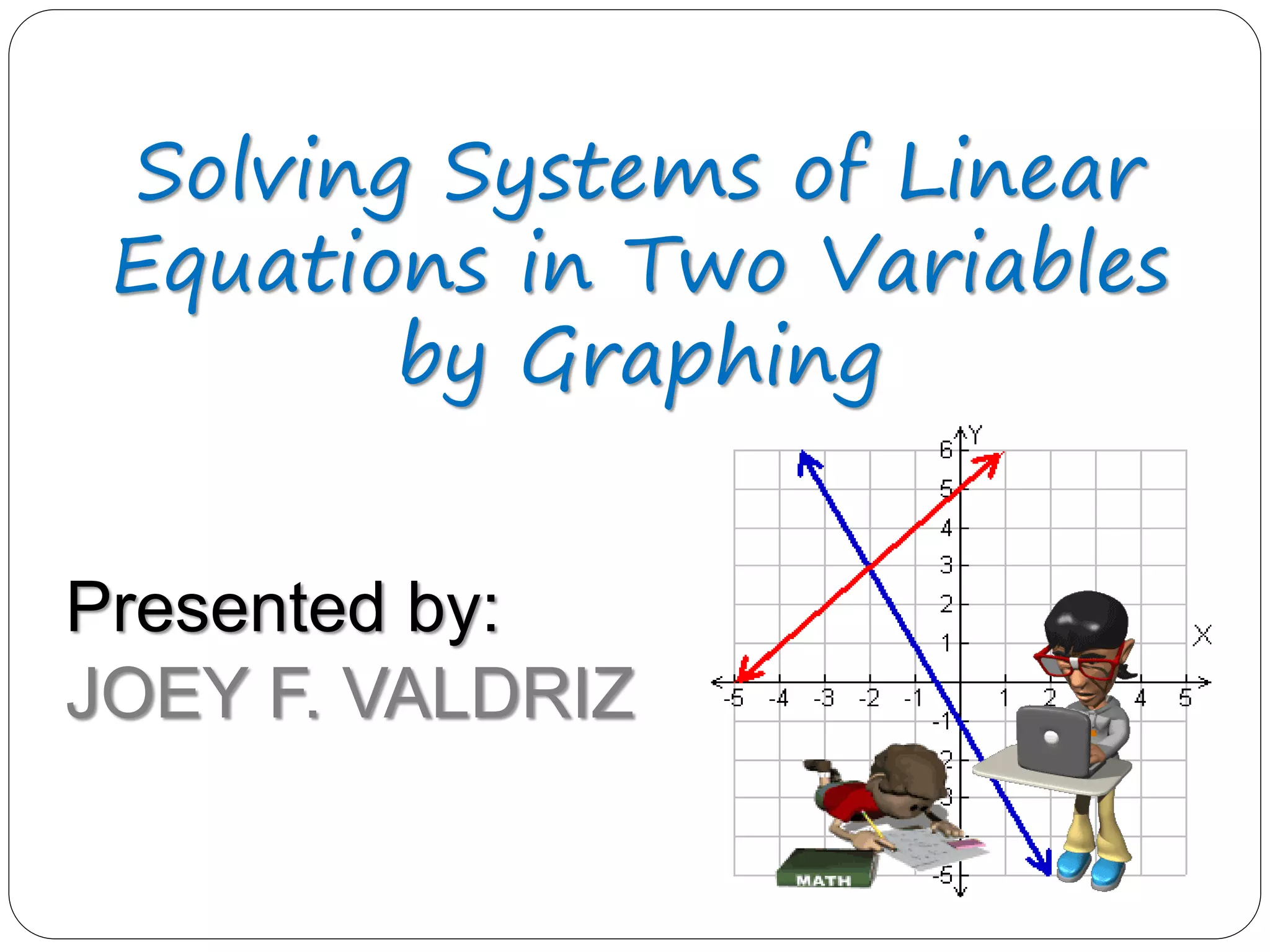 Solving Systems Of Linear Equations In Two Variables By Graphing Pdf