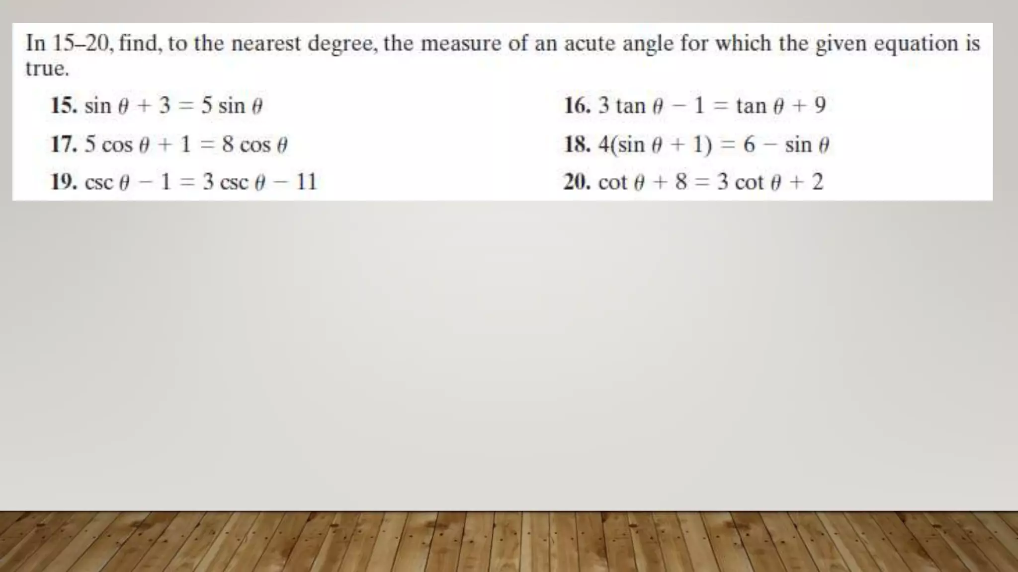 Solving linear trig equations | PPTX