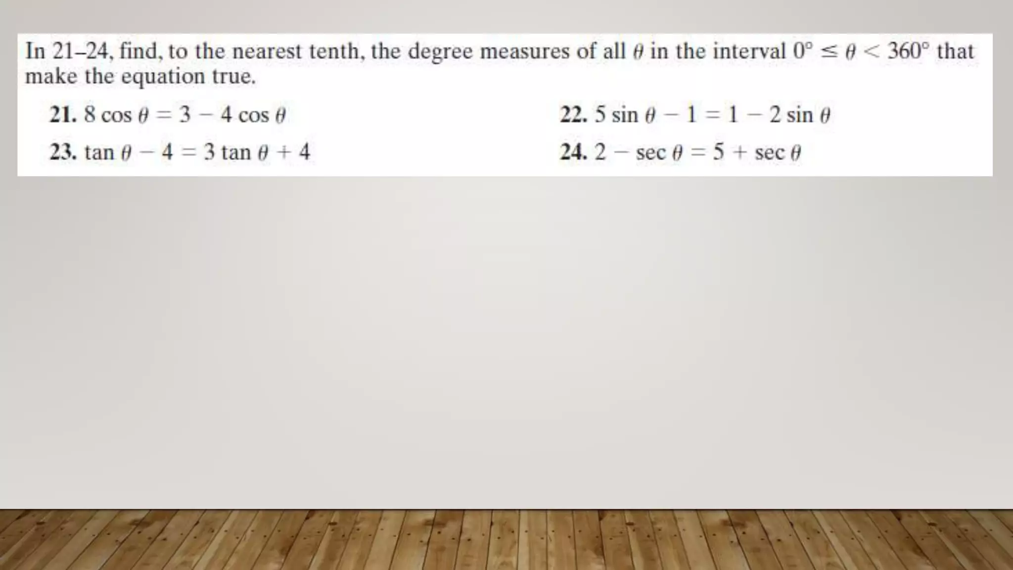 Solving linear trig equations | PPTX