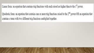 Solving Linear Trig Equations Pptx