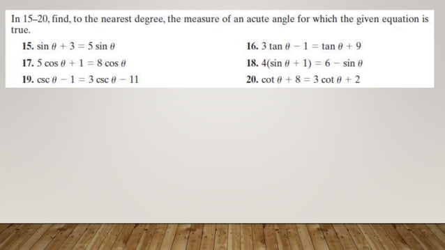 Solving linear trig equations | PPTX
