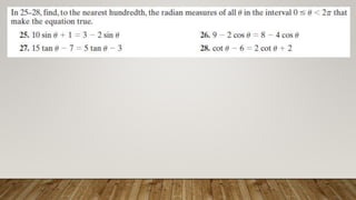 Solving linear trig equations | PPTX