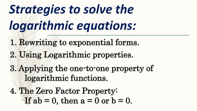 Solving logarithmic equations and inequalities | PPTX | Physics | Science