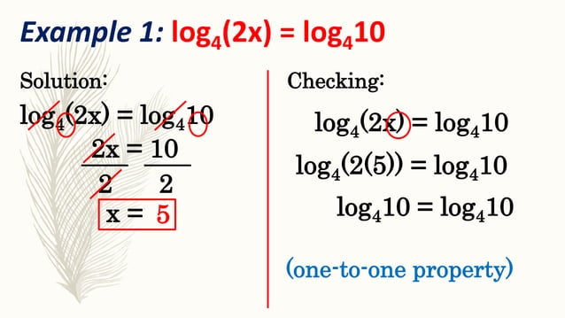 Solving logarithmic equations and inequalities | PPTX | Physics | Science