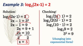 Solving logarithmic equations and inequalities | PPTX