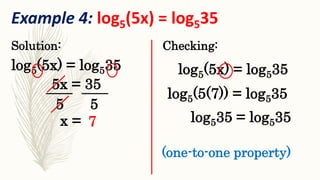 Solving logarithmic equations and inequalities | PPTX