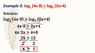 Solving logarithmic equations and inequalities | PPTX