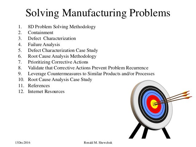Solving Manufacturing Problems