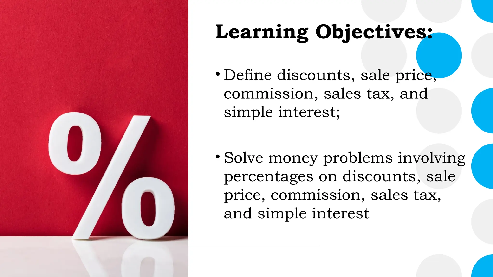 Solving Money Problems involving Percentages.pptx