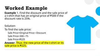 Solving Money Problems involving Percentages.pptx
