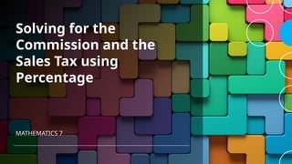 Solving Money Problems involving Percentages.pptx