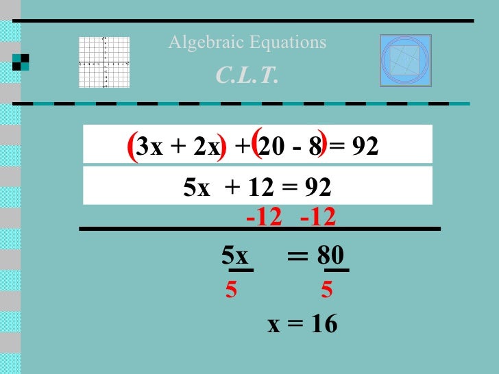 Solving Multi Step Equations