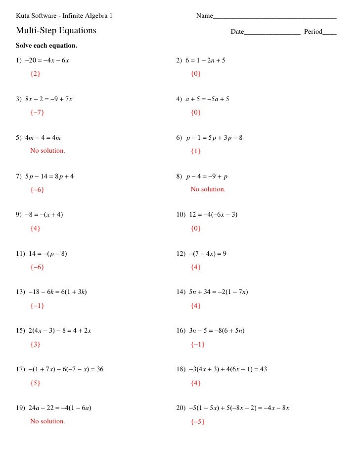 Solving Multi Step Equations Solving Multi Step Equations