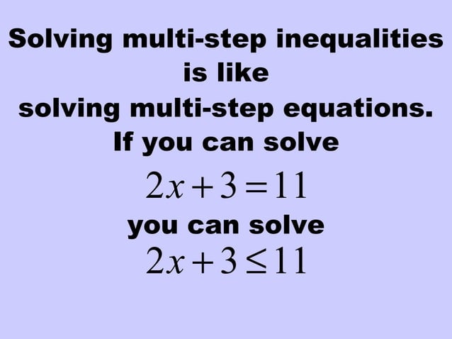 Solving multi step inequalities | PPT