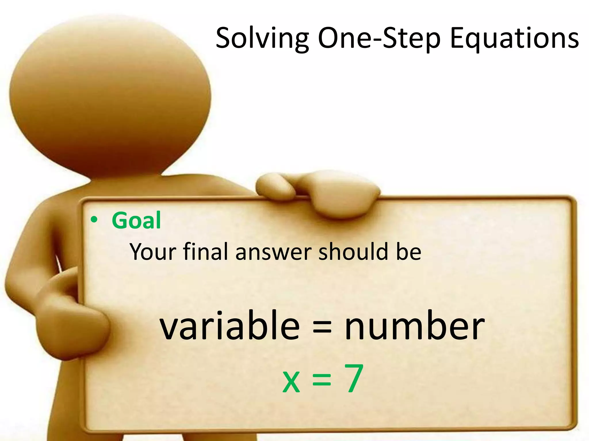 Solving One-Step Equations | PPTX