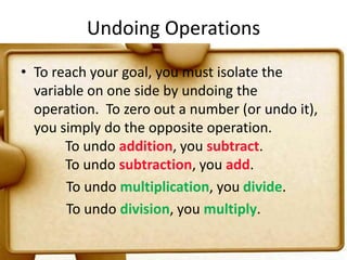 Solving One-Step Equations | PPTX