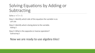 Solving one step equations | PPT