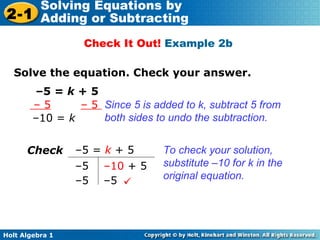 Solving one step equations | PPT