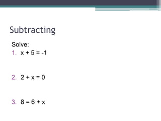 Solving one step equations | PPTX