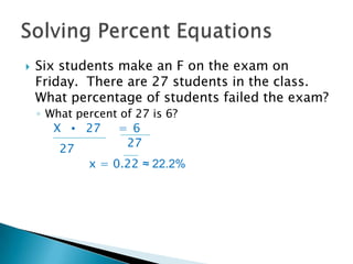 Solving percent equations | PPTX