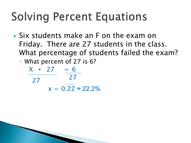 Solving percent equations | PPTX