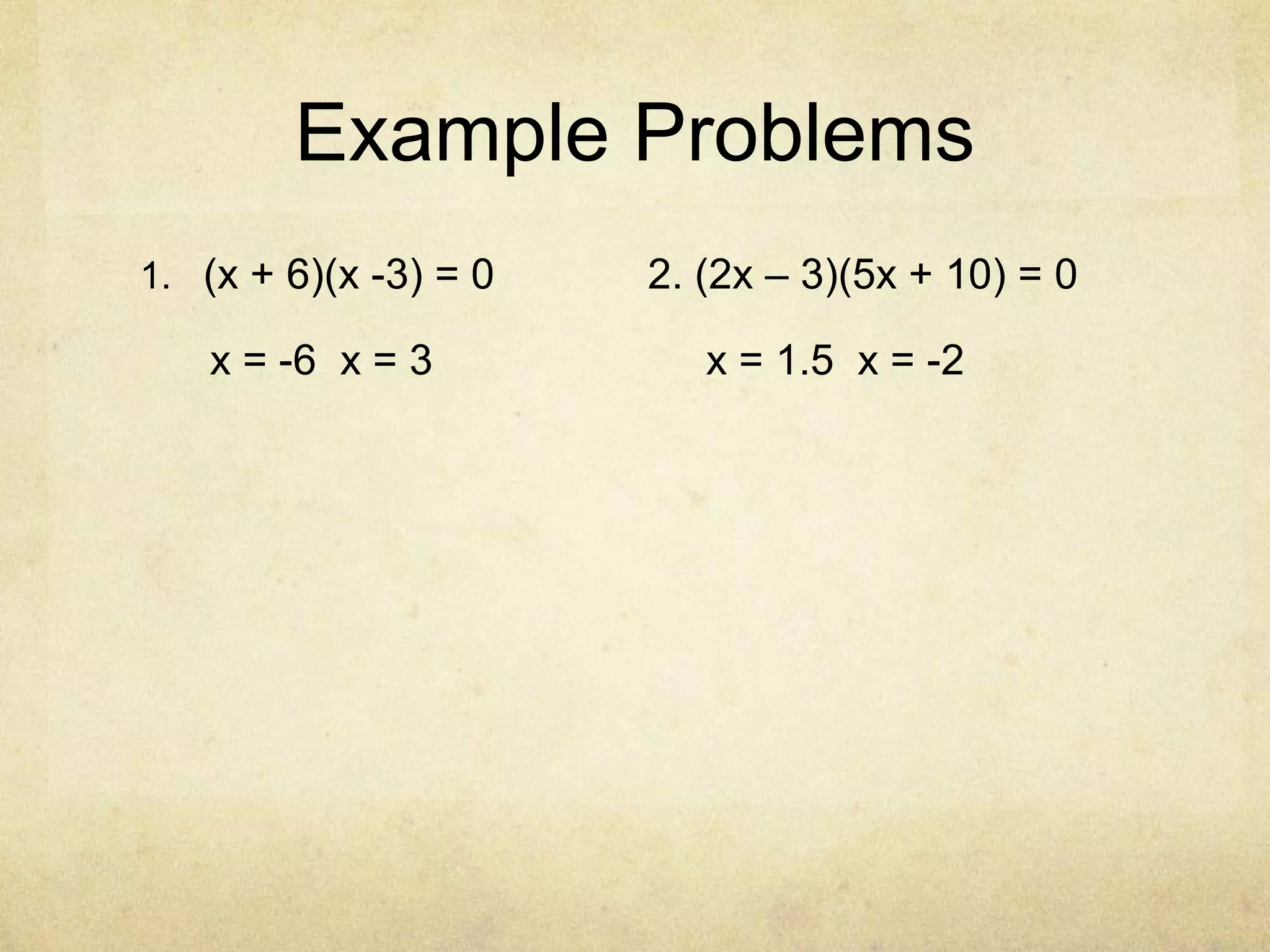 Solving polynomial equations in factored form | PPTX