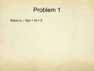 Solving polynomial equations in factored form | PPTX