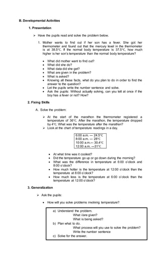 Solving problem involving temperature | DOCX