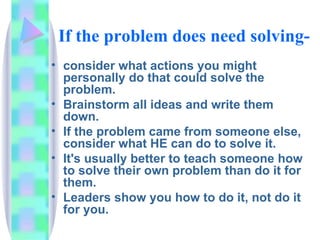 Solving problems as a leader | PPT