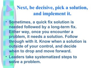 Solving problems as a leader | PPT