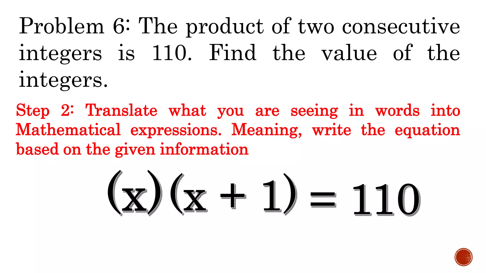 Solving problems involving factoring.pptx